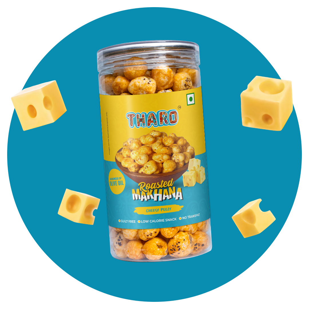 Tharo's Cheesy Peezy roasted makhana- 70gm – THARO SNACKS