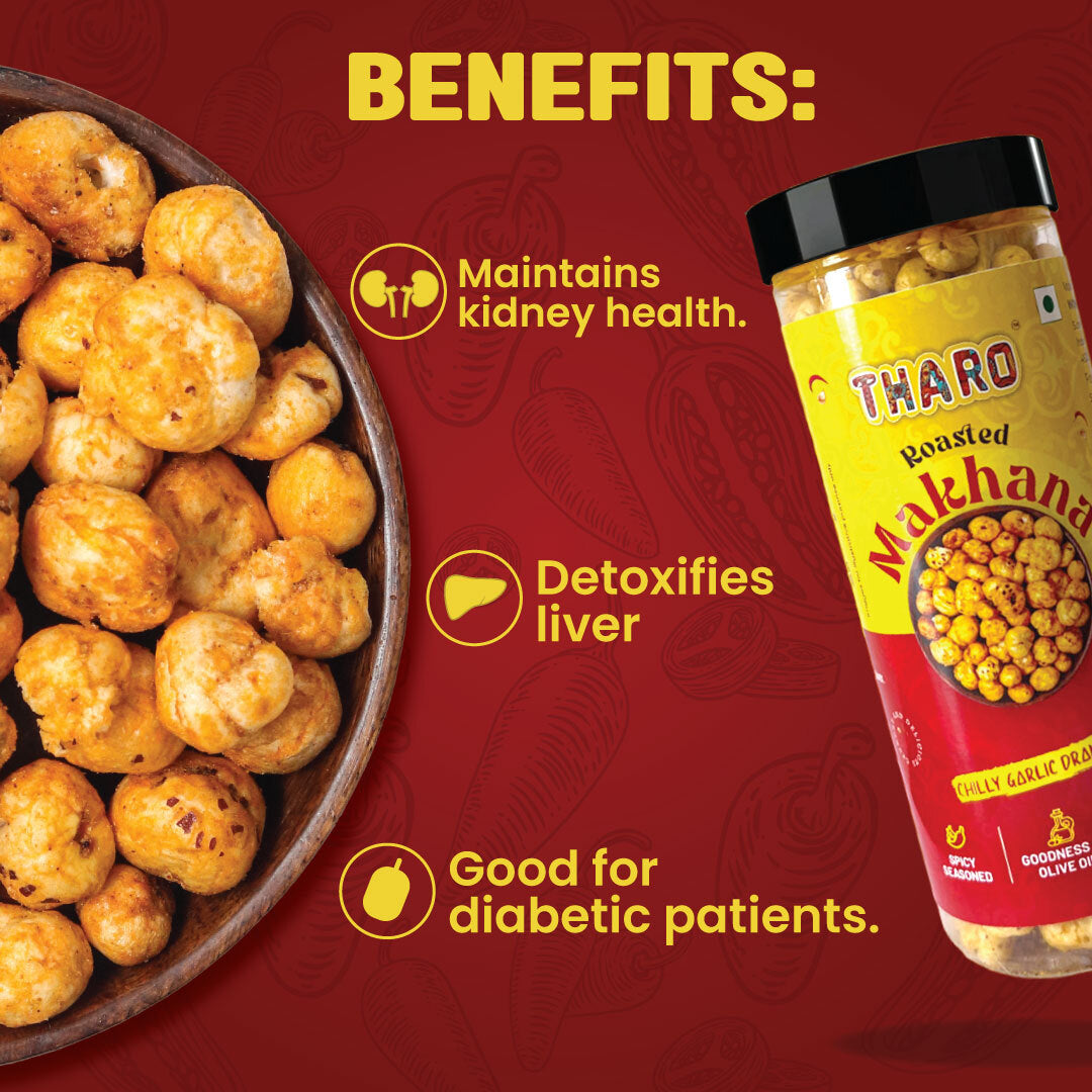 THARO Chilli Garlic Roasted Makhana |75 gms – THARO SNACKS
