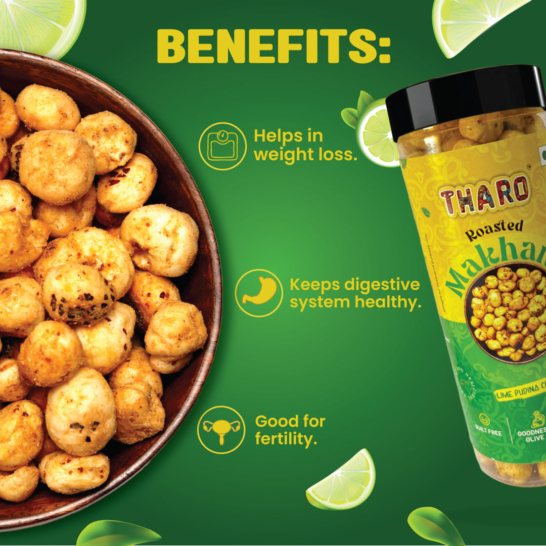 THARO Lime & Pudina Roasted Makhana | 75 gms – THARO SNACKS