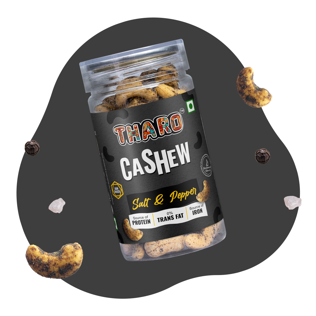 Salt & Pepper Roasted Cashews | 95 grams – THARO SNACKS
