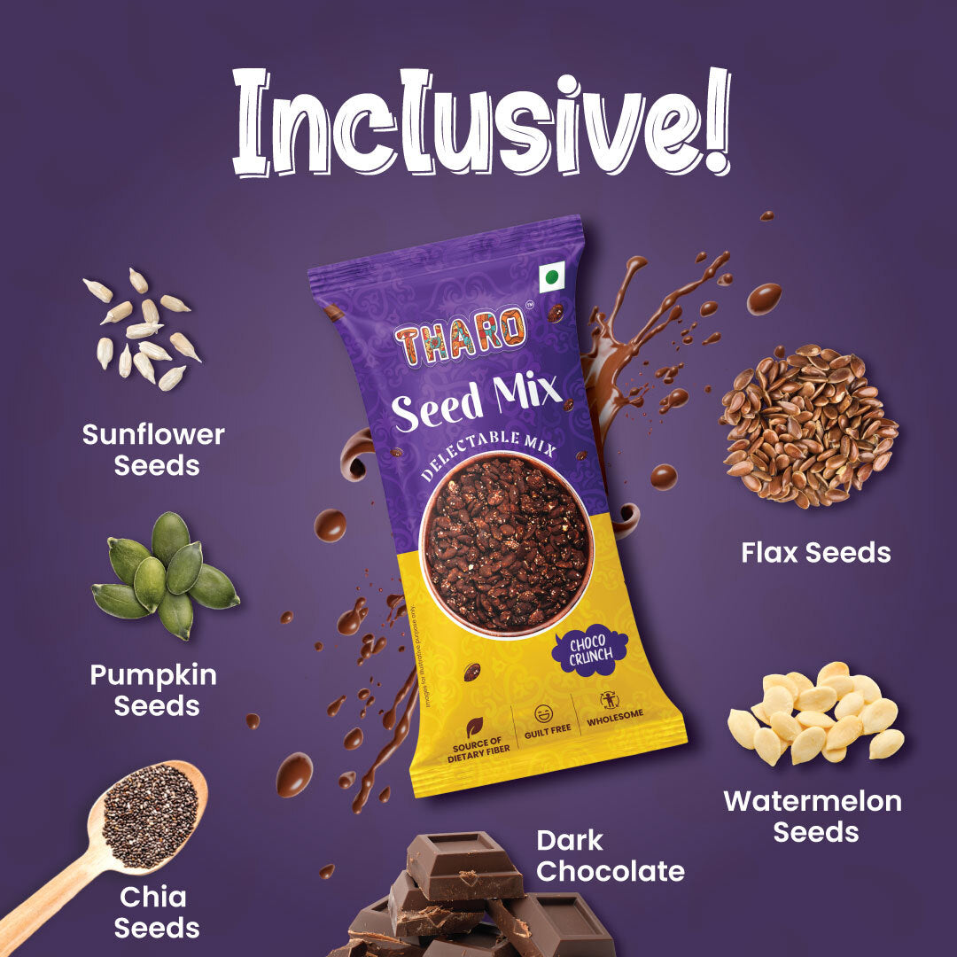 THARO Chocolate Roasted Seed Mix | 25 gms – THARO SNACKS