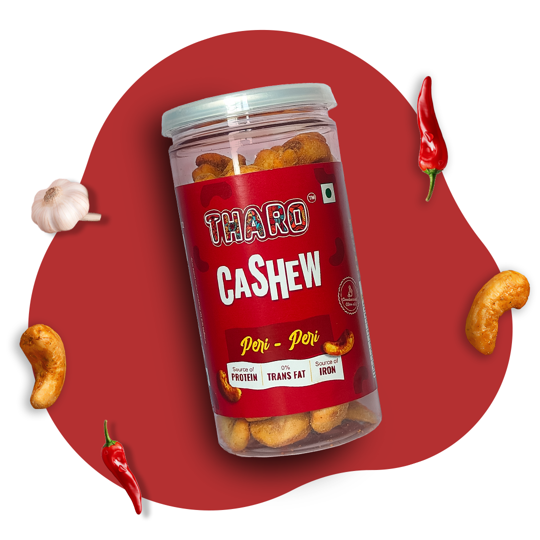 Peri- Peri Roasted Cashews | 100 grams – THARO SNACKS