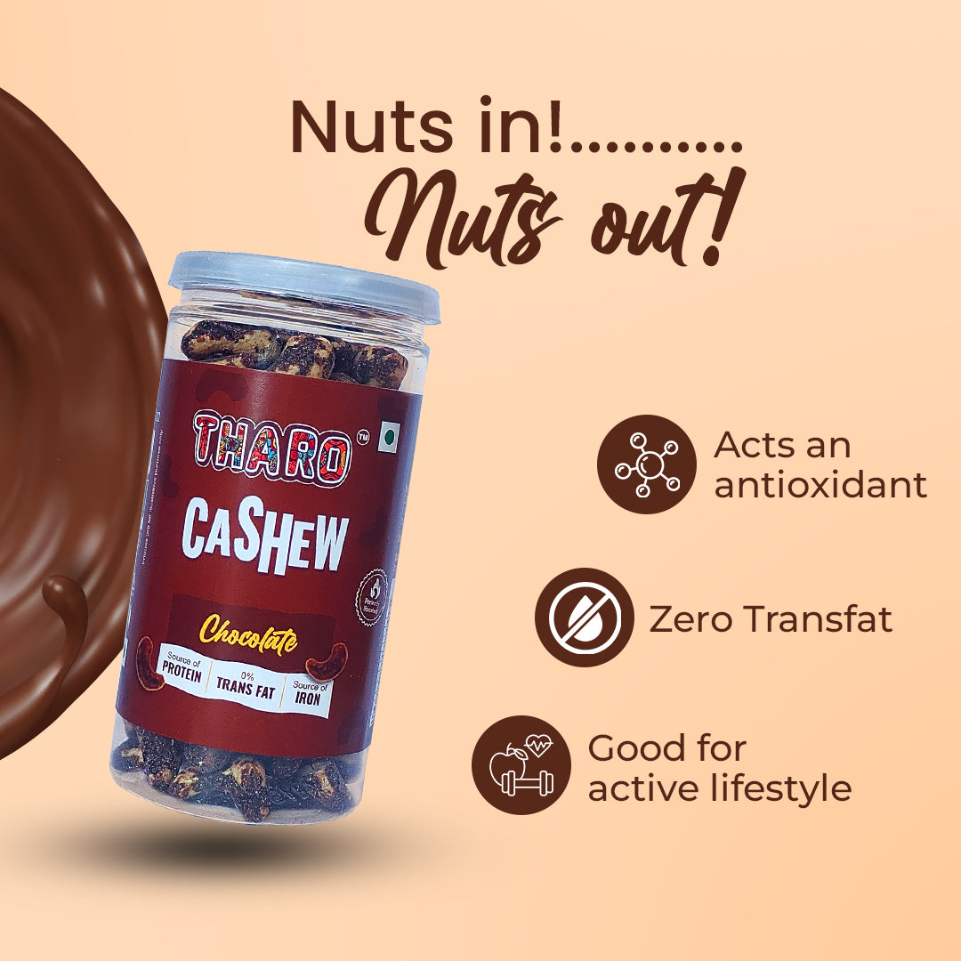 Chocolate Roasted Cashews |100 gms – THARO SNACKS