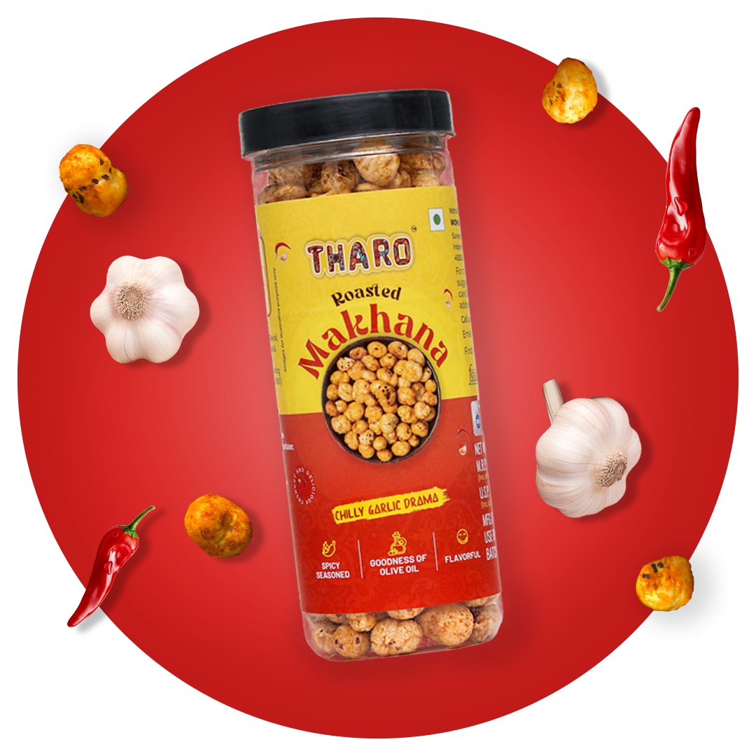 THARO Chilli Garlic Roasted Makhana |75 gms – THARO SNACKS