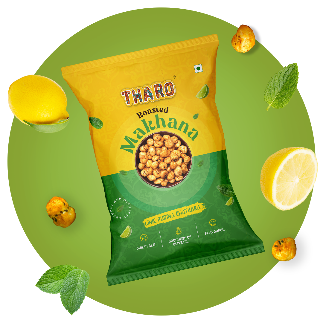 THARO Lime & Pudina Roasted Makhana | 15 gms – THARO SNACKS