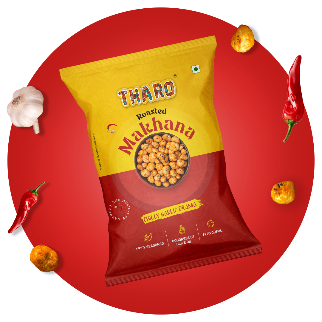 THARO Chilli Garlic Roasted Makhana |15 gms – THARO SNACKS