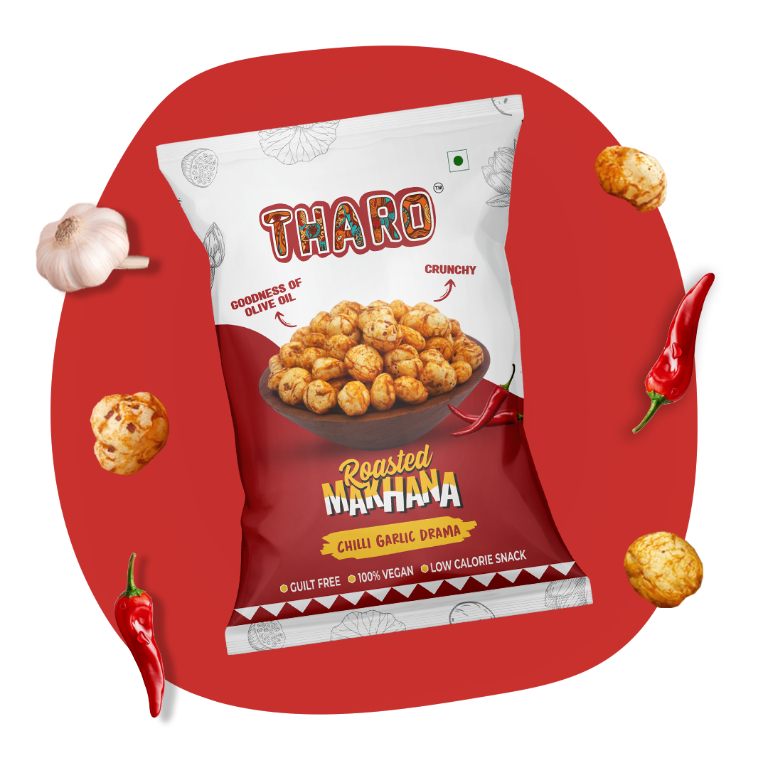 THARO Chilli Garlic Roasted Makhana |16 gms – THARO SNACKS